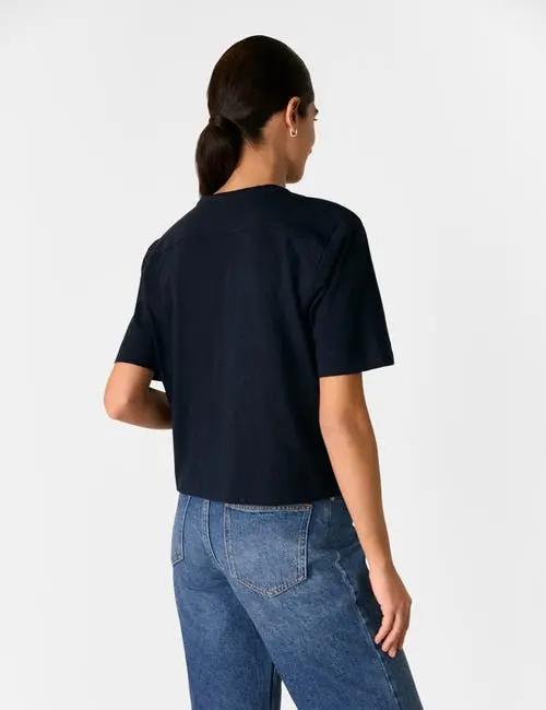 22454328 Ella V-neck Button Through Top