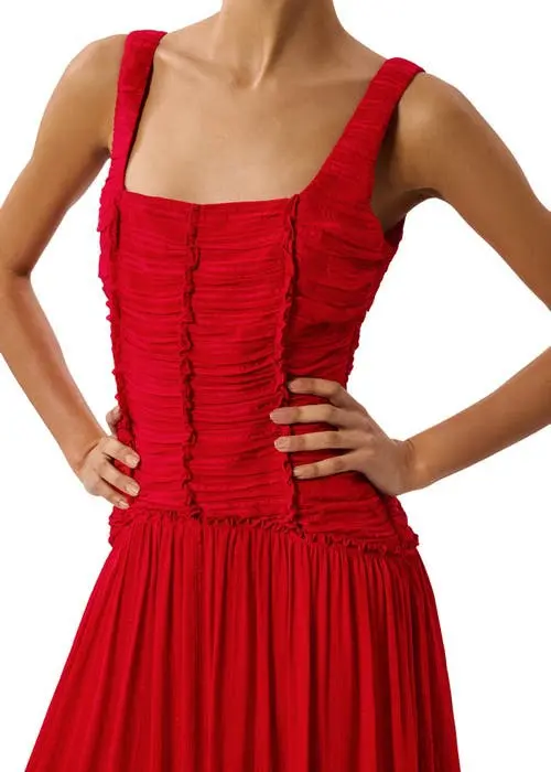 Whistles Square Neck Wide Strap Maxi Dress