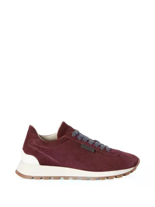 Brunello Cucinelli Suede Runners With Monili Detail