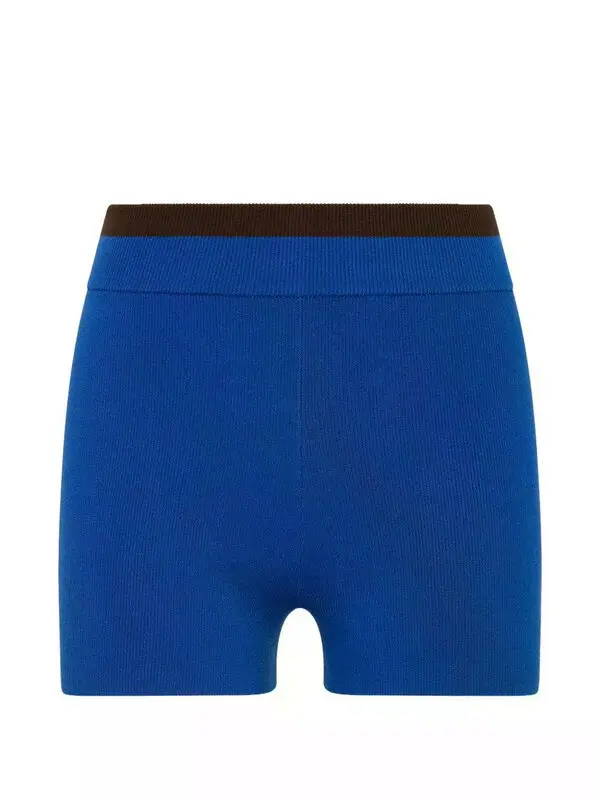 The Upside Ribbed-knit Shorts - Blue