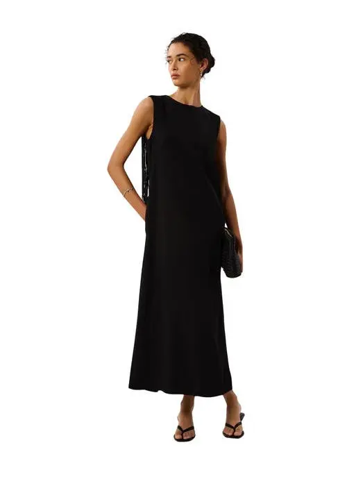 Whistles Midi Dress With Fringe Detail - Black