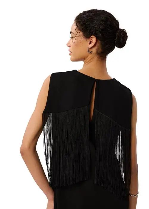 Whistles Midi Dress With Fringe Detail