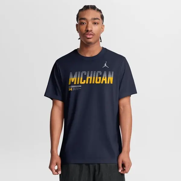JORDAN BRAND Michigan Wolverines Sideline Legend Dri-fit T-shirt - Navy