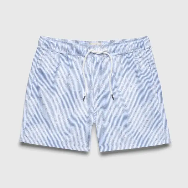 SURFSIDE SUPPLY CO. Jimmy 5" Stripe Floral Volley Shorts - Blue