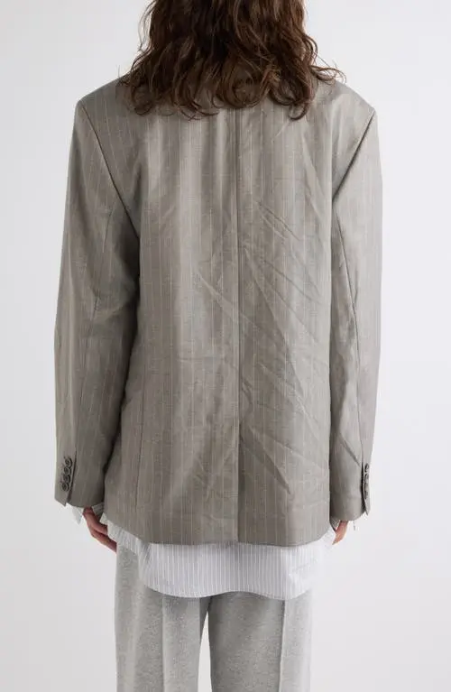 Acne Studios Julago Oversize Layered Pinstripe Wool Jacket