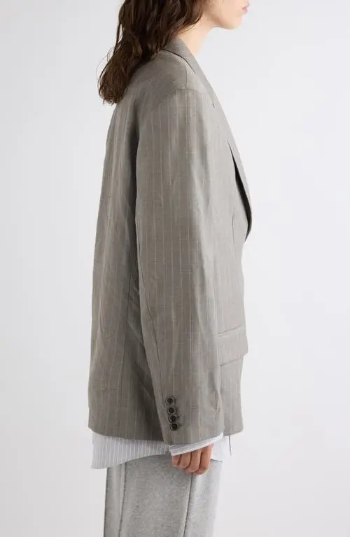 Acne Studios Julago Oversize Layered Pinstripe Wool Jacket