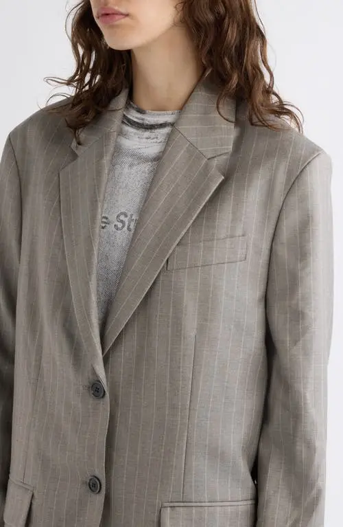 Acne Studios Julago Oversize Layered Pinstripe Wool Jacket