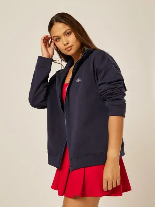 BE ATHLETICA Varsity Athletica Full Zip Sweatshirt - Midnight