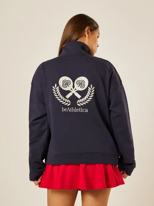 BE ATHLETICA Varsity Full Zip Sweatshirt - Midnight