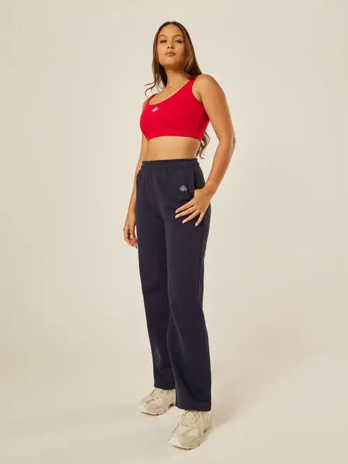 BE ATHLETICA Varsity Wide Leg Joggers - Midnight