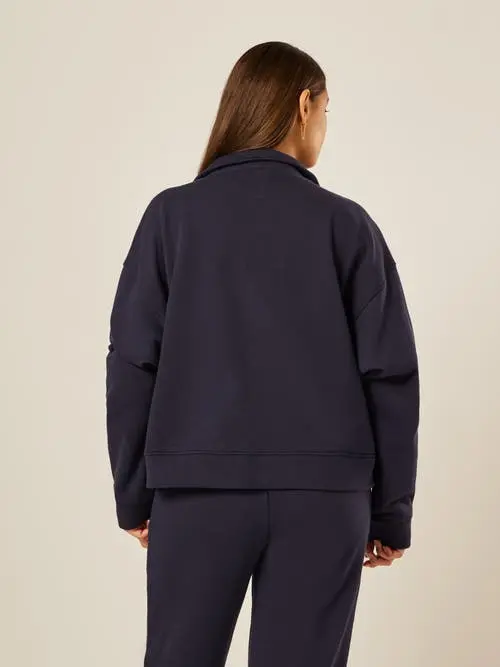 BE ATHLETICA Varsity Athletica Quarter-zip Sweatshirt - Midnight