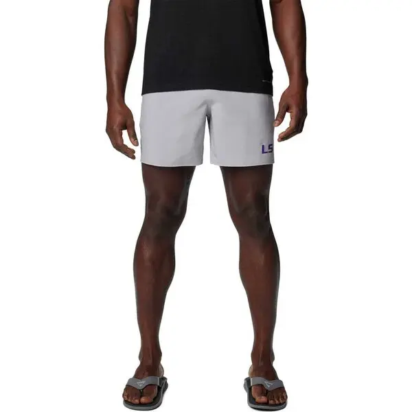 Columbia Lsu Tigers Pfg Terminal Roamer™ Omni-shade™ Stretch Shorts - Gray