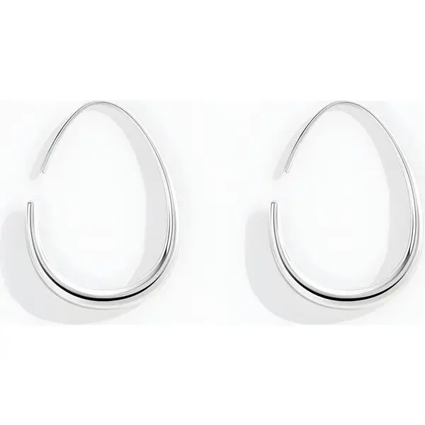 MINT & LILY Fluid Hoop Earrings In Polished Stainless Steel - Silver