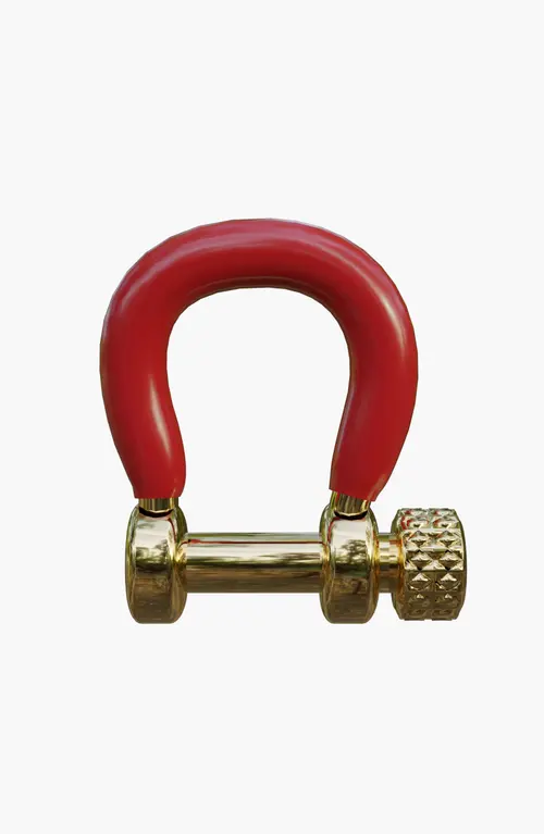 SPICY DAN 18-karat Gold Plated Enamel Carabiner - Red