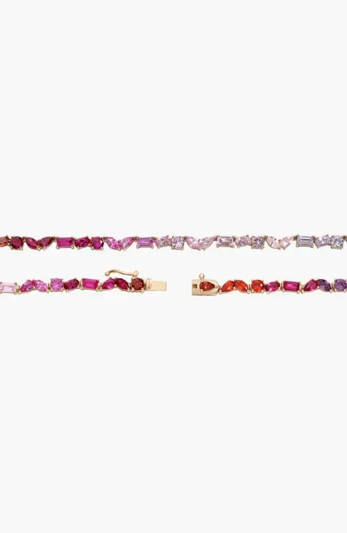 AURATE Mixed Shape Tennis Necklace