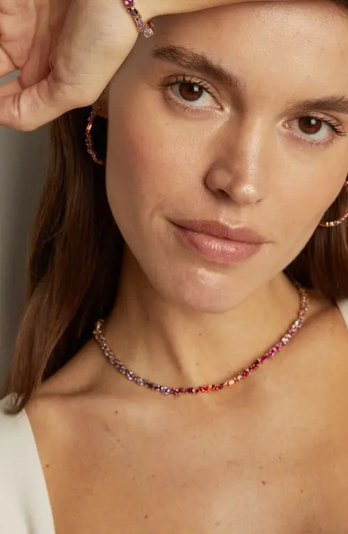 AURATE Mixed Shape Tennis Necklace