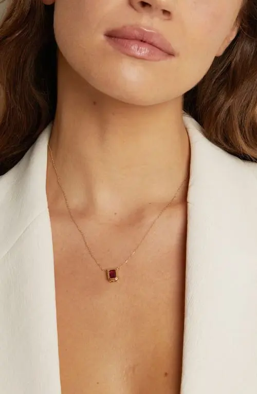 AURATE Ruby Bezel Set Necklace