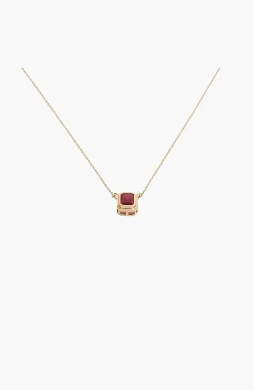 AURATE Ruby Bezel Set Necklace