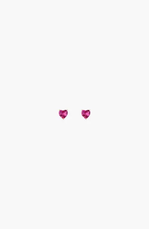 AURATE Lab Grown Sapphire Heart Stud Earrings