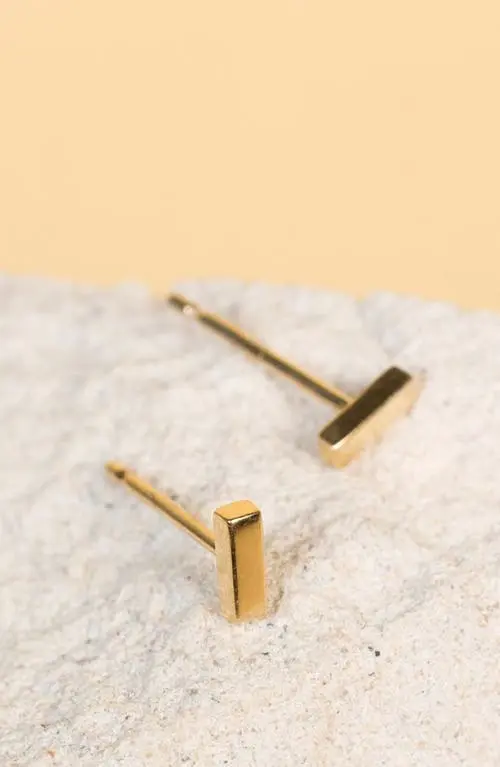 AURATE Mini Gold Bar Earring