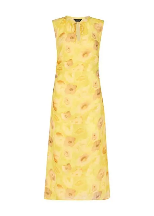 Whistles Sunshine Floral Textured Midi Dress