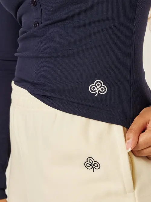 BE ATHLETICA Essential Long Sleeve Henley T-shirt