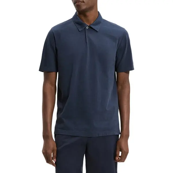 Theory One Button Polo - Tinted Baltic
