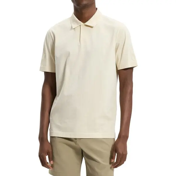 Theory One Button Polo - Tinted Seashell