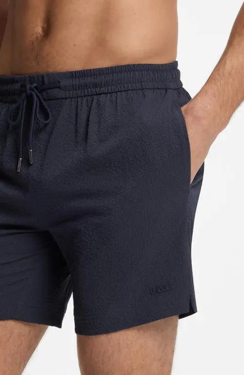 BOSS Relax Swim Trunks With Drawstring Waist