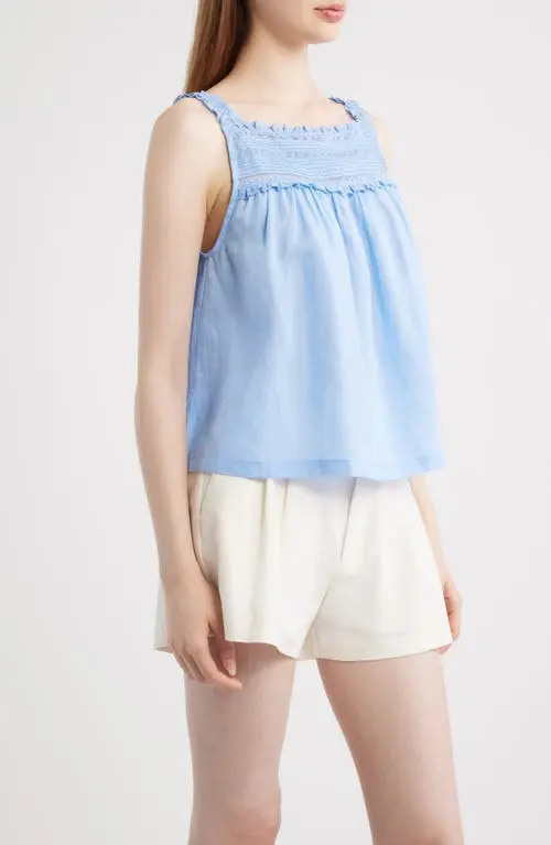 DÔEN Benita Pintuck Lace Woven Top