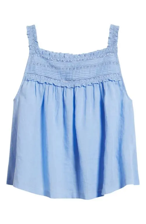 DÔEN Benita Pintuck Lace Woven Top
