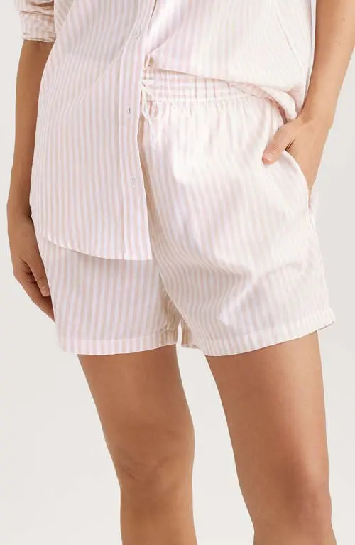 Tommy John Woven Stripe Sleep Shorts - Pink
