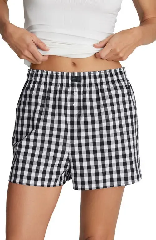 Tommy John Woven Lounge Boxer Shorts With Pin Stripes - Black