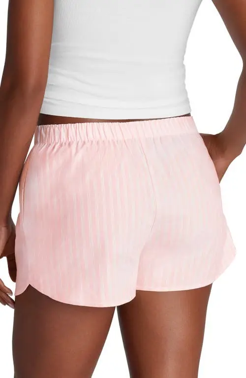 Tommy John Woven Lounge Boxer Shorts With Pin Stripes - Pink