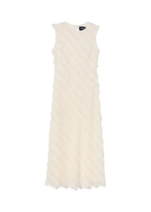 Whistles Fringe Textured Midi Dress