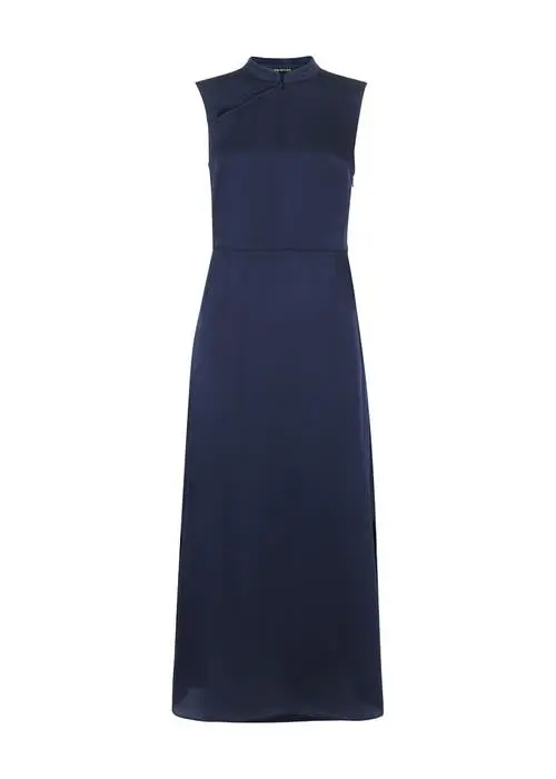 Whistles Aria Satin Sleeveless Midi Dress