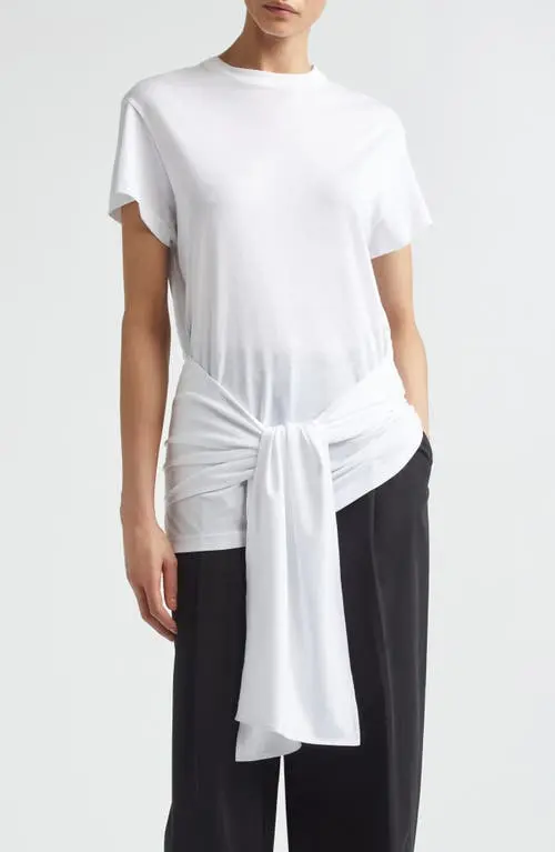 TOTEME Tie Waist Jersey T-shirt - White