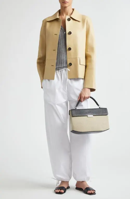 TOTEME Bonded Lambskin Leather Jacket