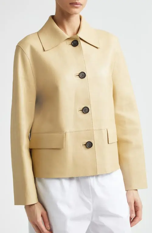 TOTEME Bonded Lambskin Leather Jacket