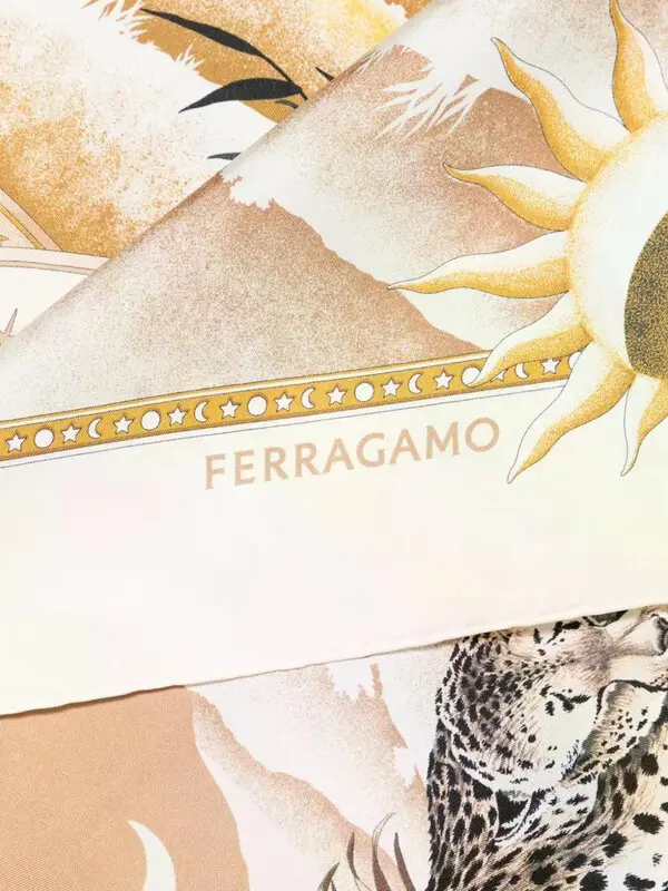 FERRAGAMO Day & Night-print Scarf - Neutrals
