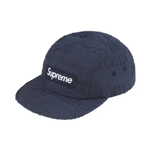 Supreme Monogram Gingham Camp Cap - Blue
