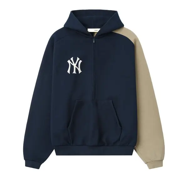 Fear Of God Raglan Half Zip Sport Hoodie - Blue