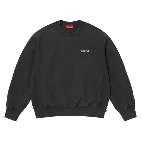 Supreme Washed Crewneck Sweatshirt - Black