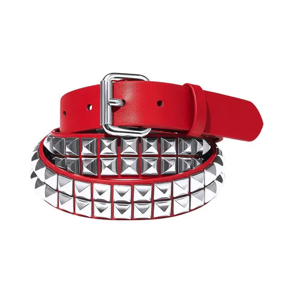 Supreme Studded Leather Belt - Red