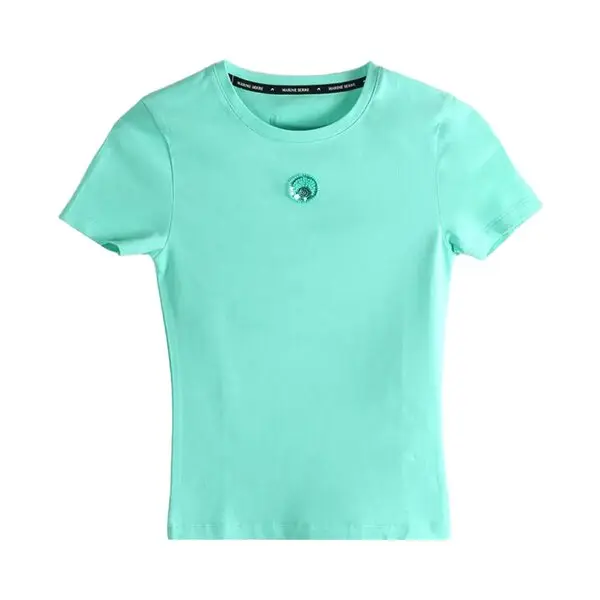 MARINE SERRE Pearl Logo Short-sleeve Fit T-shirt 'light Aqua - Green