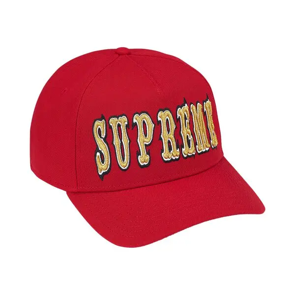 Supreme Gothic Outline Adjustable Cap - Red