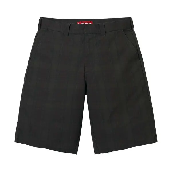 Supreme Plaid Work Shorts - Black