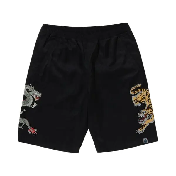 A BATHING APE Japanese Motif Shorts - Black