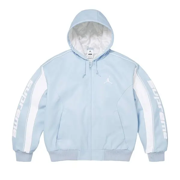 Supreme X Jordan Hooded Leather Jacket