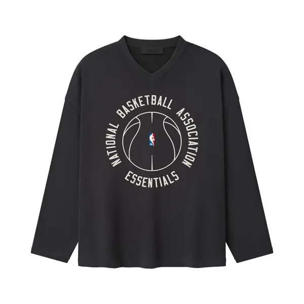 Fear Of God Nba X Barkley Hendricks Long Sleeve V-neck Tee - Black